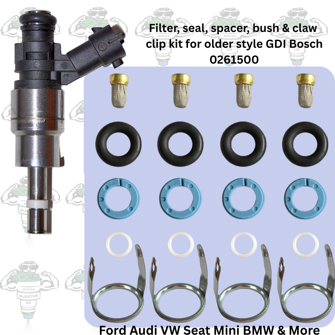 Fuel Injector Seal & Parts Set Including Claw Clips For Bosch 0261500 ...